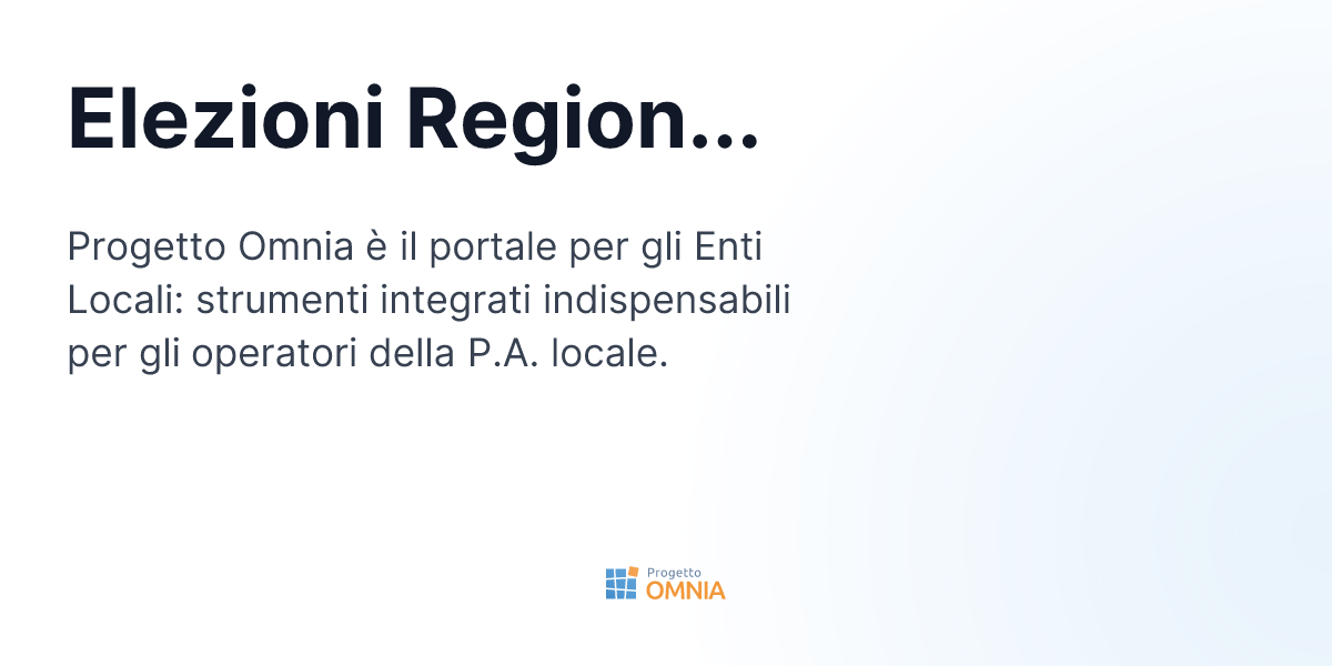 Elezioni Regionali 2025 - Marche | Progetto Omnia