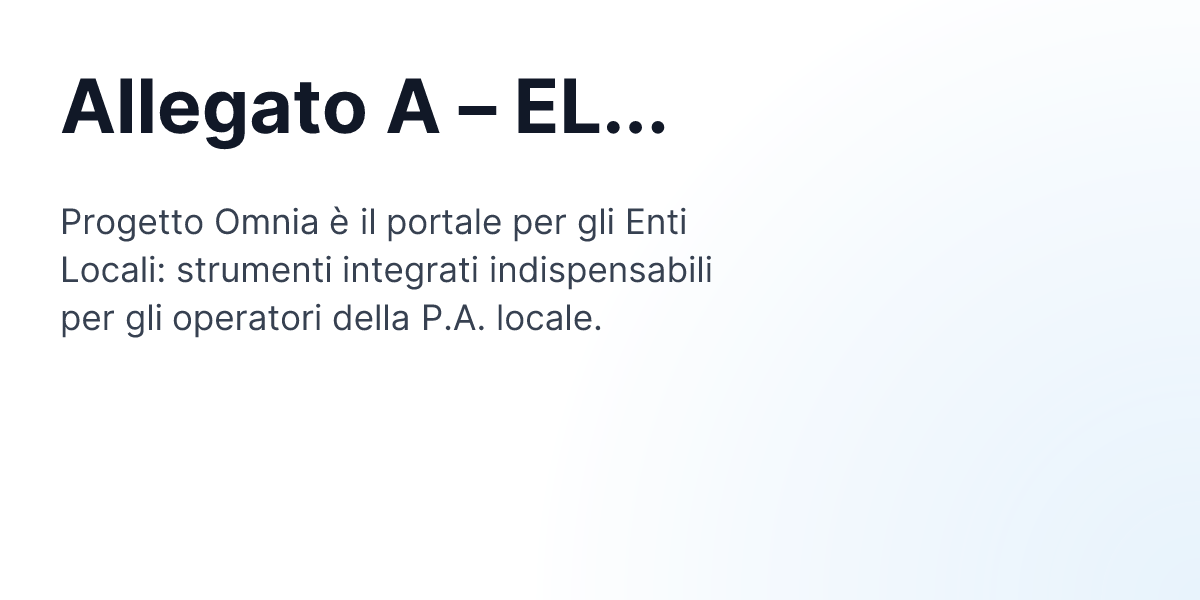 Allegato A – ELENCO degli scrutatori nominati | Progetto Omnia
