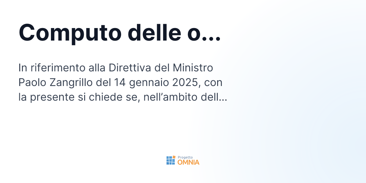 Computo delle ore di formazione – Direttiva del Ministro Zangrillo del ...
