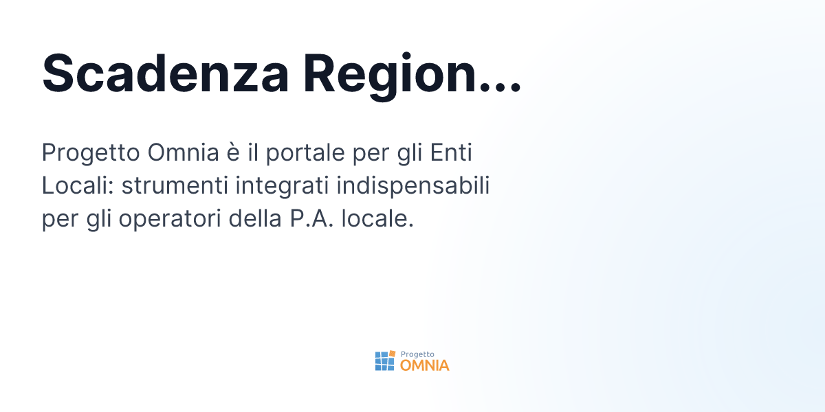 Scadenza Regionali 2025 Calabria - 29 | Progetto Omnia