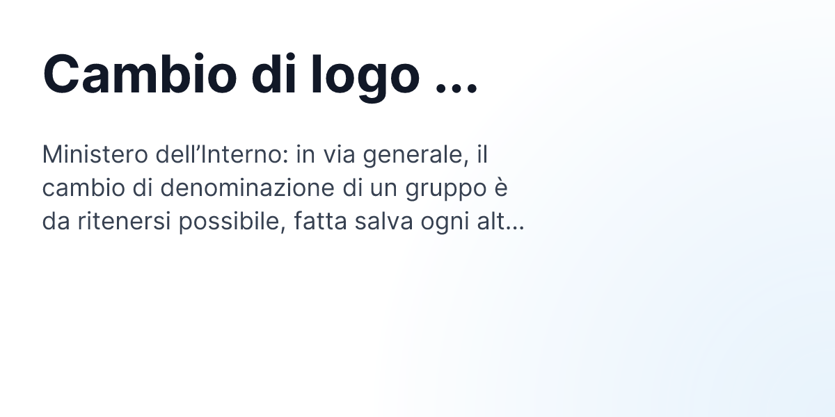 Cambio di logo e denominazione di un gruppo consiliare: le regole ...