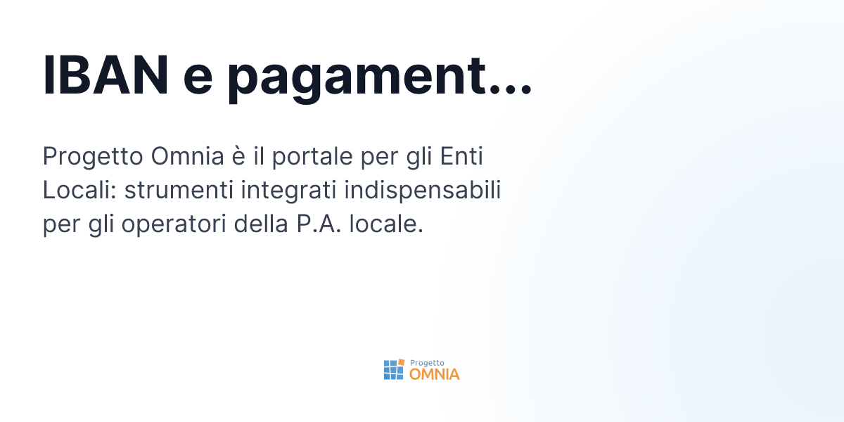 IBAN e pagamenti informatici | Progetto Omnia