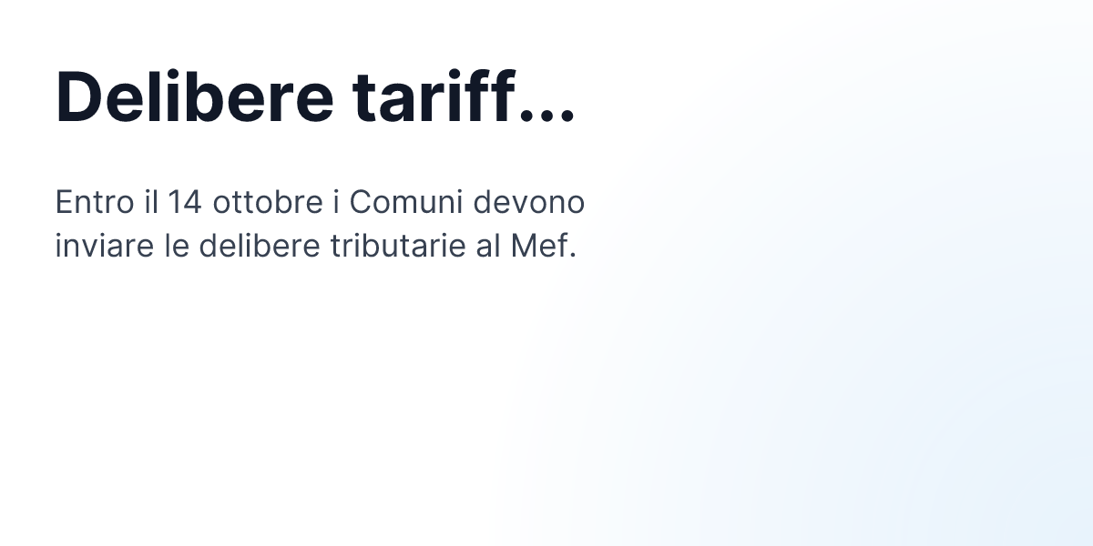 Delibere tariffarie: promemoria trasmissione sul Portale del ...