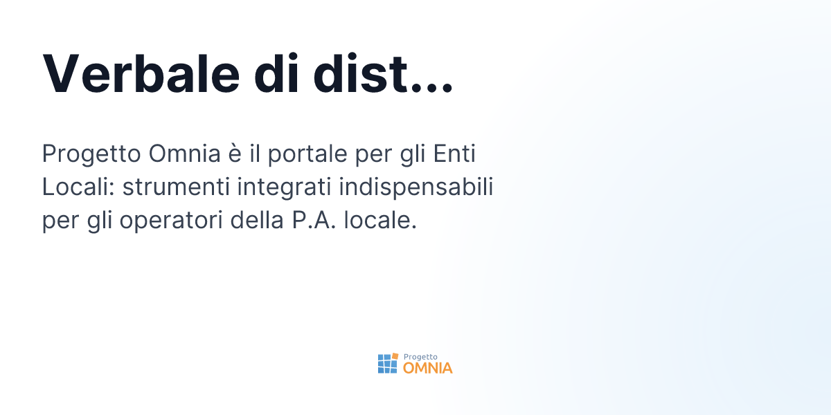Verbale di distruzione dei cartellini | Progetto Omnia